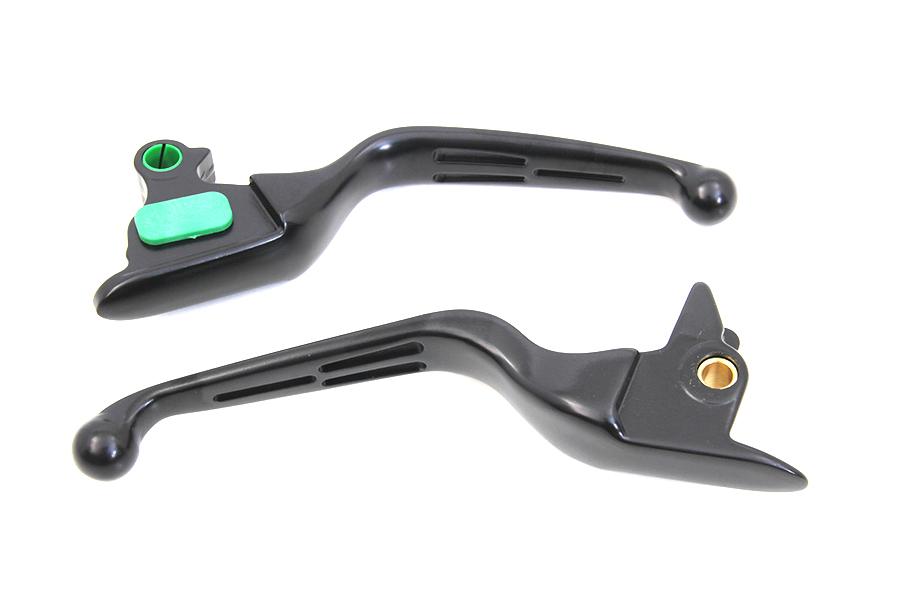 Matte Black 3-Slot Wide Hand Lever Set from K and G Cycles!